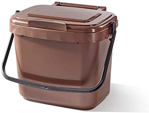 Brown Kitchen Compost Caddy (5L - Small) - for Food Waste Recycling (5 ...