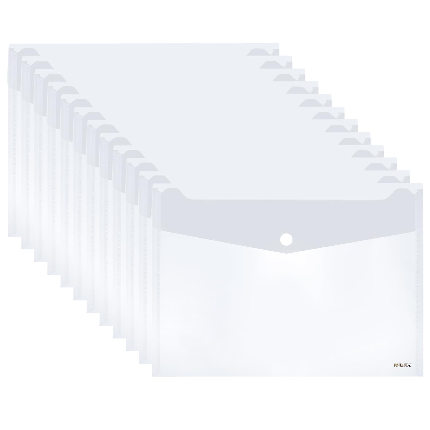 Amazon.com : M&G 12 Pack Plastic Envelopes File Folders, Clear Folders ...