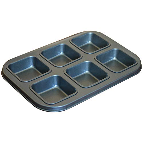 Buy Loaf Pan,Brownie Cake Pan,6-Cavity Nonstick Square Muffin Pan ...