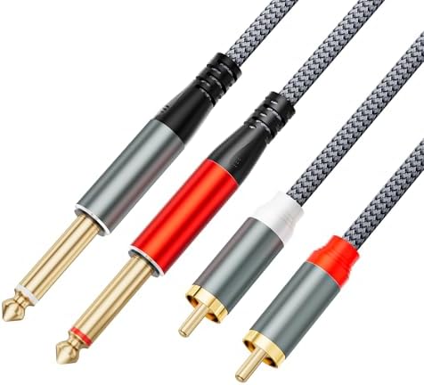 Amazon.com: JOMLEY RCA to 1/4 Cable 3.3ft, Gold-Plated Dual RCA Male to ...