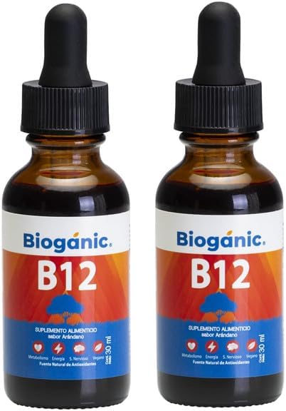 Dúo Pack Vitamina B12 Bioganic | Suplemento Alimenticio con Sabor ...