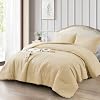 Amazon.com: Mybedsoul Khaki Comforter Set Queen Size - 3 Pieces Waffle ...