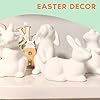 Amazon.com: LarpGears Easter Bunny Decor, 4 Pcs Glossy White Ceramic ...