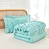 Amazon.com: PERFEMET Teal Bedding Comforter Sets, 3 Pieces Multi Layers ...