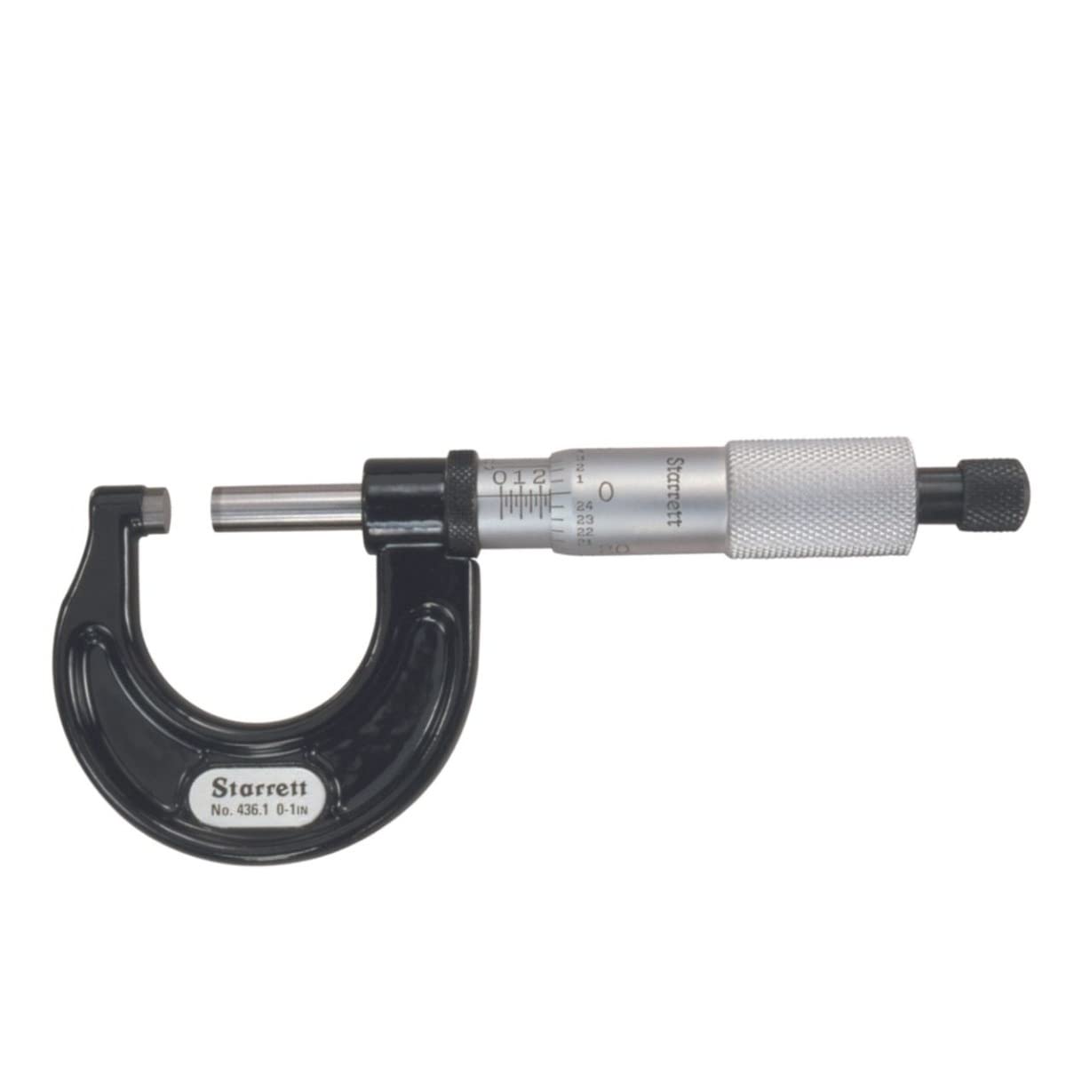 Starrett Outside Micrometer with One-Piece Spindle, Satin Chrome Finish ...