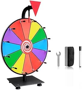 Amazon.com: OASLAZA 12 Inch Spinning Prize Wheel, Heavy Duty Base with ...