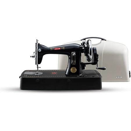 USHA Bandhan Composite Manual Sewing Machine With Cover, Black : Amazon ...