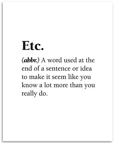 Amazon.com: Etc Definition - Et Cetera Funny Definition Poster Print ...