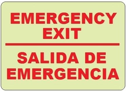 Amazon.com : Bilingual EMERGENCY EXIT Exit & Fire Emergency & Exit No ...