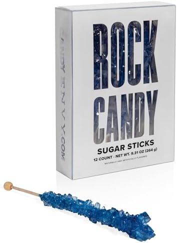 Amazon.com : Candy Envy - Blue Rock Candy Sugar Sticks - Blue Raspberry ...