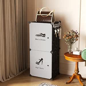 CITRODA Portable Shoe Rack for Home With Door,Adjustable Plastic Shoe ...