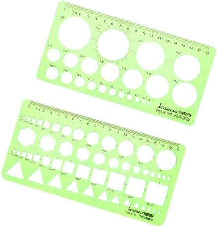 Amazon.com : YUXIANLB 2PCS Circle Template Measuring Geometry Ruler ...