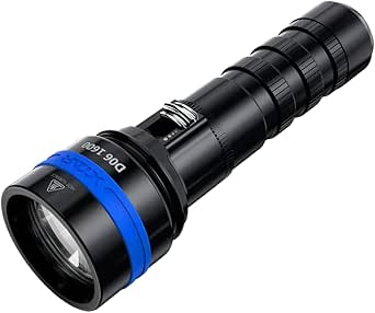 XTAR D06 1600 Lumen Scuba Diving Light,Underwater 100m LED Submarine Flashlight with Magnetic ...
