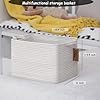 Amazon.com: COMFY-HOMI Cotton Rope Woven Basket with Handles for ...