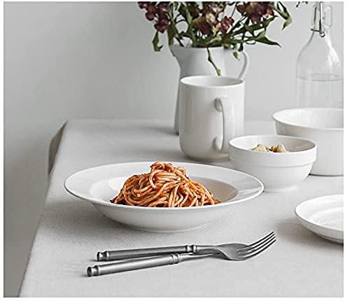 Buy famacart White Fine Porcelain Deep Pasta Plate Soup Plate / Set of ...