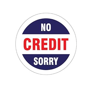 SIGN EVER™ No Credit Sorry Sign Stickers Shop Mall Commercial Signage ...