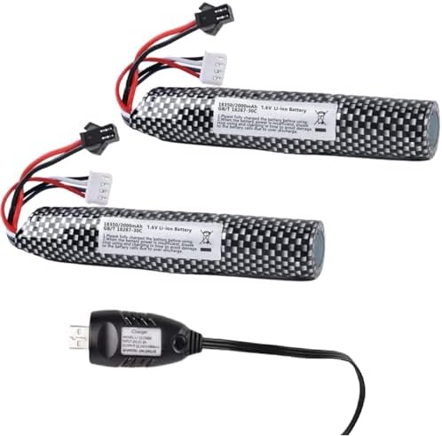 Amazon.com: 2 Packs Gel Ball Blaster Battery 7.4V Splat Orby Ball Gun ...
