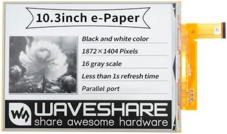 Amazon.com: Waveshare 10.3inch Flexible E-Ink Raw Display Compatible with Raspberry Pi 4B/3B+/3B ...