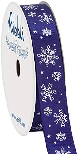Amazon.com: Ribbli Satin Snowflake & Star Craft Ribbon,5/8 Inch,10-Yard ...