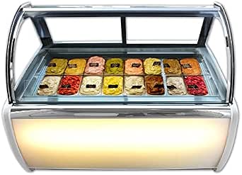 Amazon.com: Kolice Comercial 16 sartenes Gelato Showcase Display ...