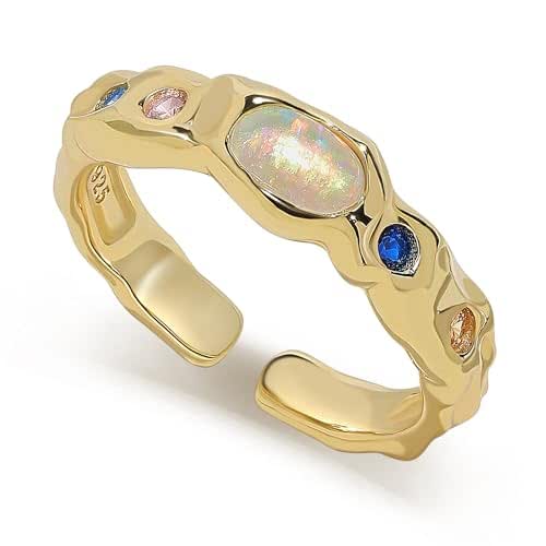 Meissa Opal Statement Ring for Women Chunky Gold Ring with Muti Color ...