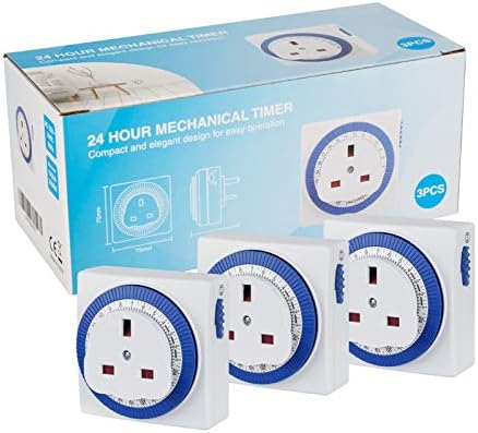 Kingavon BB-TS210 24 Hour Plug-in Timer, White, Socket Set 3 Pack ...