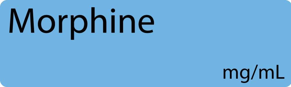 Morphine Anesthetic Syringe Labels - Box of 800 Labels on roll (1" core ...