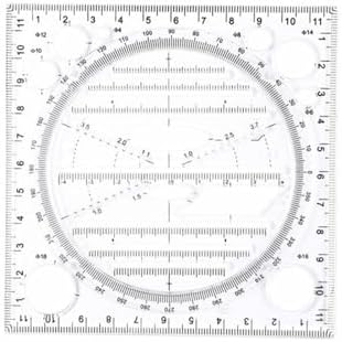 Amazon.com : 2 Pcs Multifunctional Drawing Ruler, Angle and Circle ...