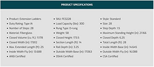 Escalera Louisville FE3216, con Extensión de Fibra de Vidrio, Ca