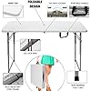Amazon.com: Byliable Folding Table 4 Foot Portable Heavy Duty Plastic ...