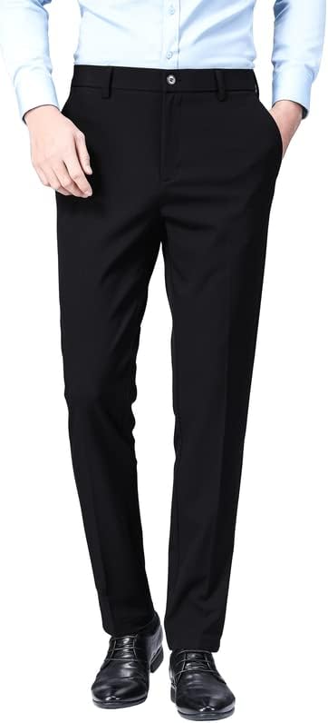 ESSYSHE Men’s Slim Fit Dress Pants Flat Front Tapered Dress Pants ...