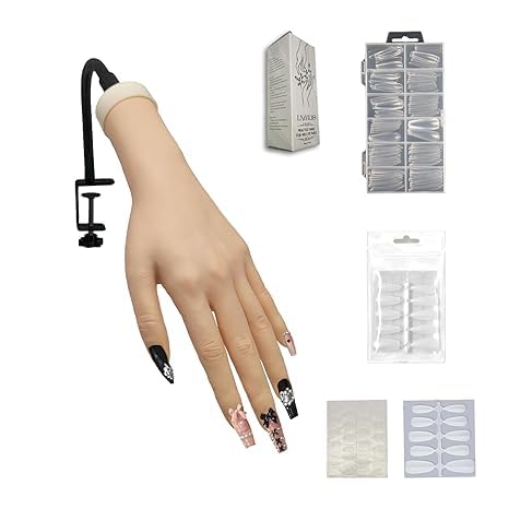 Amazon.com: Practice Hand for Acrylic Nails, Realistic Silicone Hand ...
