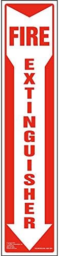 (10 Pack) Fire Extinguisher Signs w/Arrow, Self Adhesive Vinyl, 4" x 18 ...