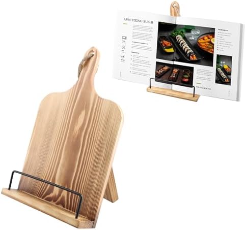 Book Stand Holder, Wooden Recipe Book Stand, Cookbook Stand for Kitchen ...