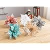Amazon.com: Ansho Pack of 6 Glitter Poinsettia Flower Large Artificial ...