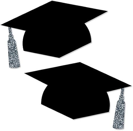 Amazon.com: Big Dot of Happiness Silver Graduation Hat Decorations ...