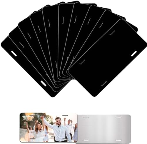 Amazon.com: Ickimee 10 Pack 0.65mm Black Aluminum License Plate Blanks ...