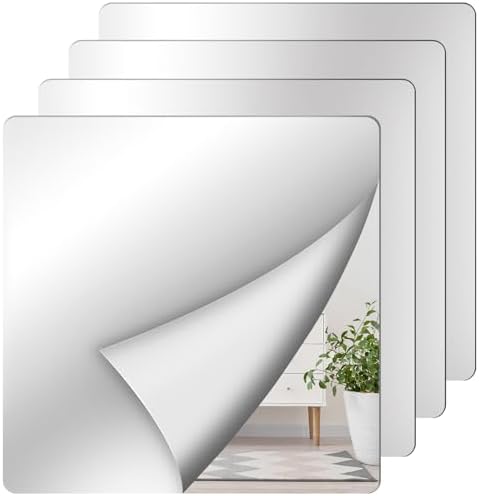 Shiftshade Wall Stickers - Unbreakable Self-Adhesive Mirror Tiles for ...