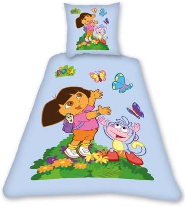 Amazon.com: Dora the Explorer Spring Single Duvet Cover + Dora Buttons ...