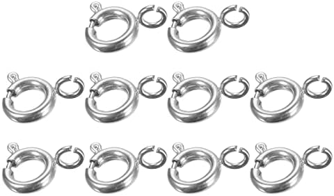Amazon.com: uxcell Spring Ring Clasps, 10Pcs 6mm Stainless Steel Round ...