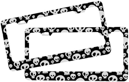 Amazon.com: Hysing Skulls License Plate Frame 2 Pack,White Human Skull ...