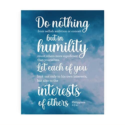 Amazon.com: Do Everything In Humility - Christian Bible Verse Wall Art ...
