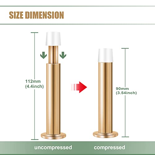 KOLAKO Door Stoppers, Gold Door Stop, Wall Mounted Long Adjustable ...