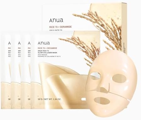 Amazon.com : ANUA Rice 70 Glow Collagen Mask, Overnight Face Mask for ...