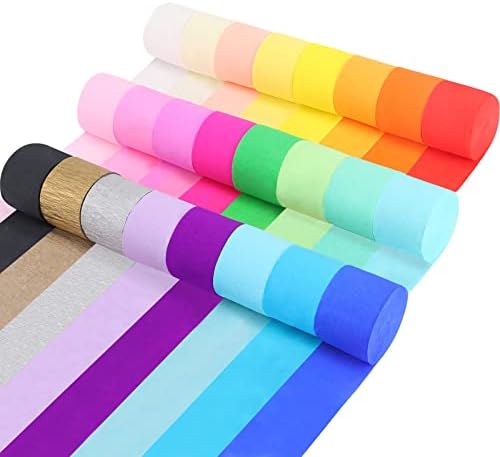 Amazon.com: Noveread 72 Rolls Crepe Paper Streamers Roll 8 Colors ...