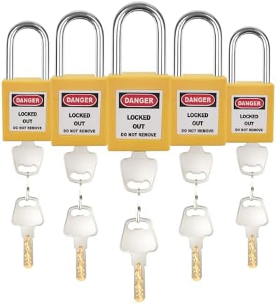BULANGDI Lockout Tagout Locks Set (5pcs, Yellow) - Keyed Different, 2 ...