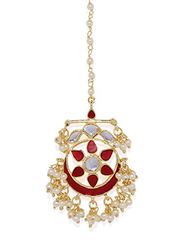 Buy Accessher Gold Toned Enamel Kundan Warrior Style Ethnic Bindiya ...