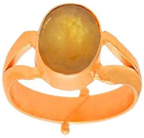 SMS Retail Yellow Sapphire Pukhraj Gold Plated Panchdhatu Adjustable ...