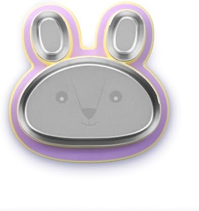 rabitat Hoppy Playte Anti Skid Stainless Steel Divided Plate Purple - 2 ...