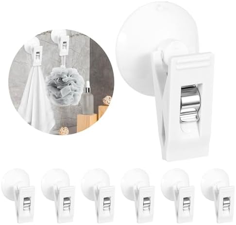Amazon.com: 6 Packs Shower Curtain Clips with Suction Cup to Prevent ...